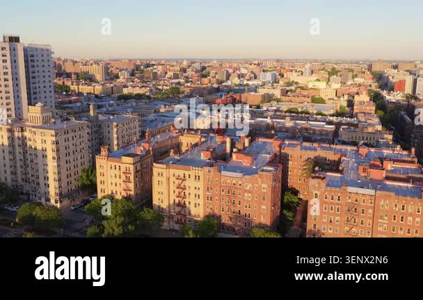 Grand Concourse historic district aerial filming shows South Bronx ...