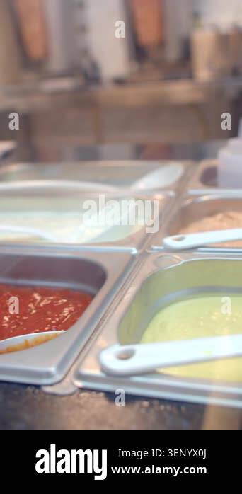 Shallow depth of field close-up showing lidless stainless steel ...