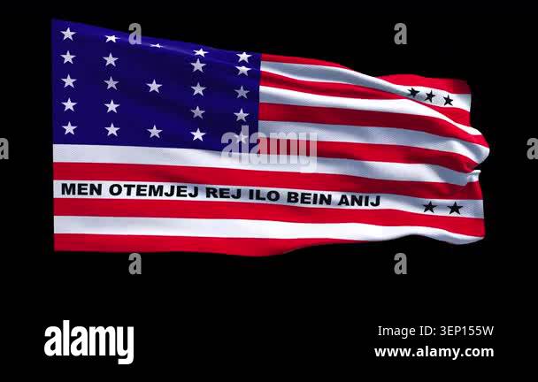 Animated flag of Bikini Atoll waving in the wind. Identity history in ...