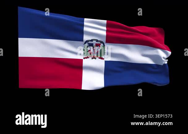 Flag of Dominican Republic waving in the wind. Dominican identity ...