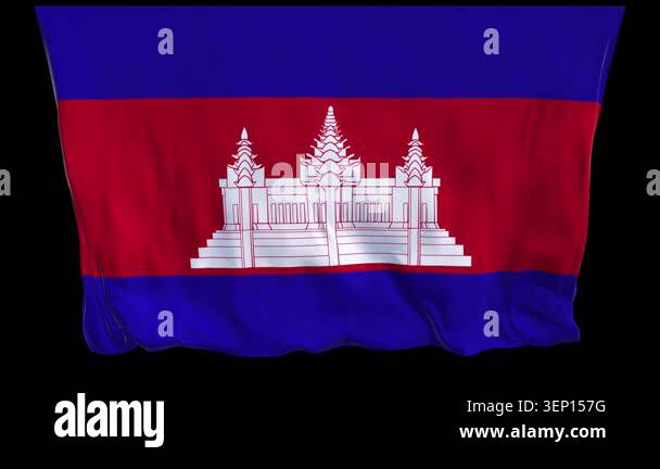 Animated national flag of Cambodia waving in the wind. Identity ...
