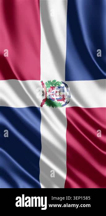 Flag of Dominican Republic waving in the wind. Dominican identity ...