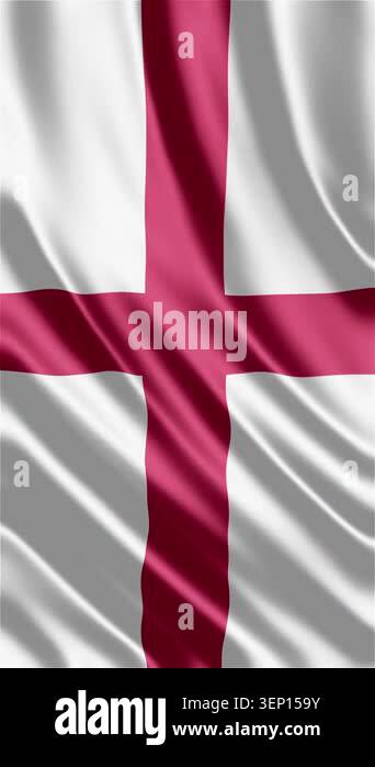Flag of England Saint George Cross waving dynamically. English heritage ...
