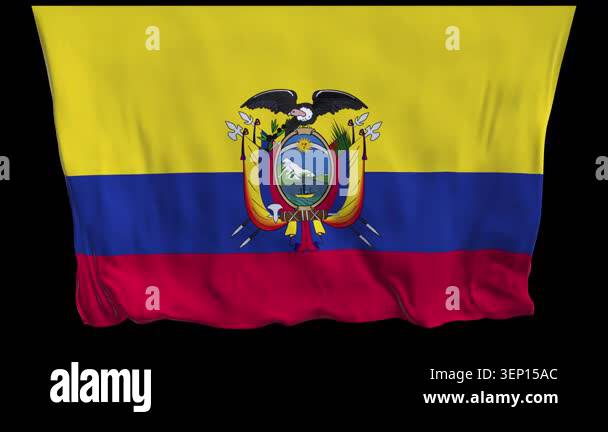 Animated flag of Ecuador waving in the wind. News visuals geography ...