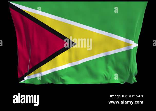 Guyana national flag waving in the wind. South America Caribbean ...