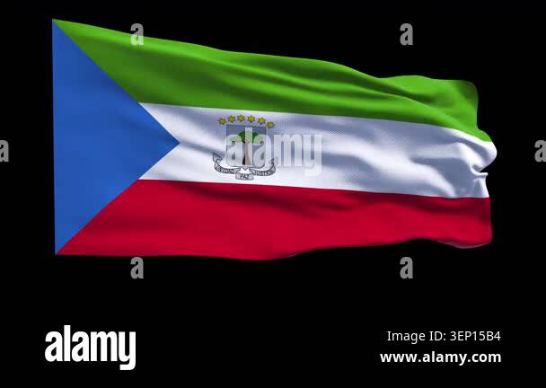 Equatorial Guinea flag waving in the wind. African geography projects ...