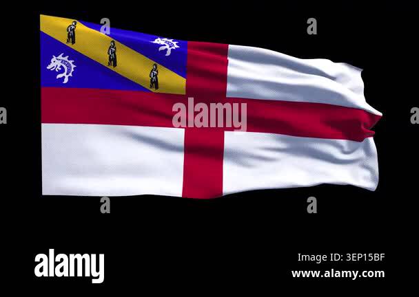 Herm Island flag in the wind. Guernsey the Channel Islands British ...