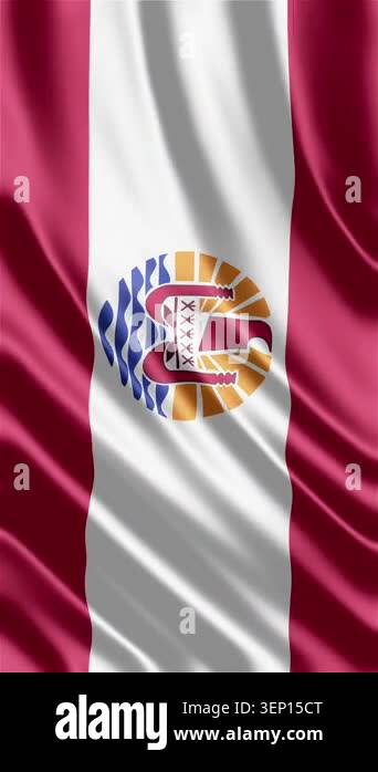 French Polynesia flag. Tahiti Oceania Pacific islands travel tourism ...