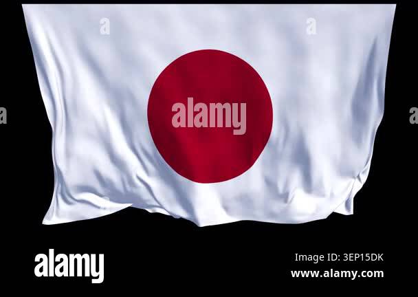Dynamic Japan naval flag animation waving in the wind, ideal for ...