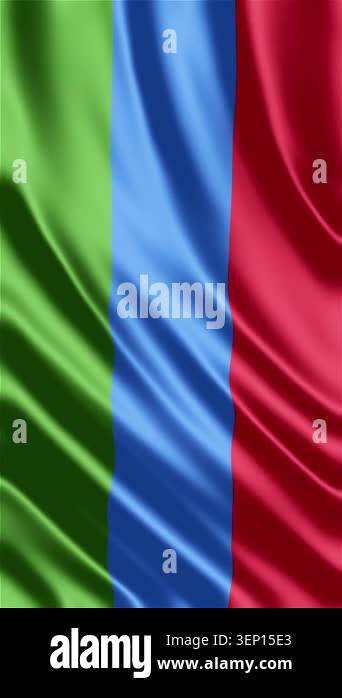 Realistic animation of the Karelia flag waving in the wind, ideal for ...