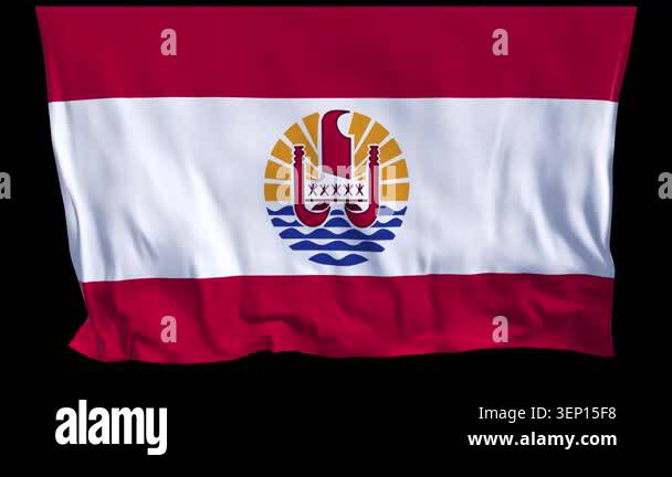 French Polynesia flag. Tahiti Oceania Pacific islands travel tourism ...