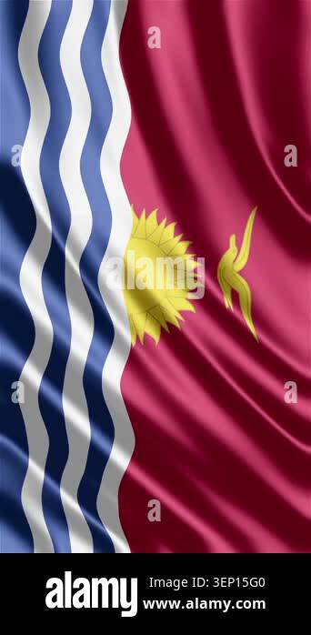 Realistic animation of the Kiribati flag waving in the wind, ideal for ...