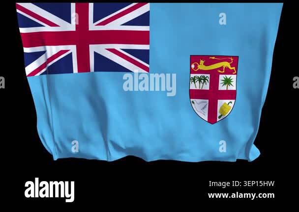 Fiji national flag Union Jack. Oceania South Pacific islands travel ...