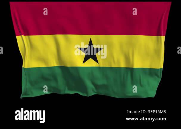 Ghana national flag waving in the wind. West Africa African ...