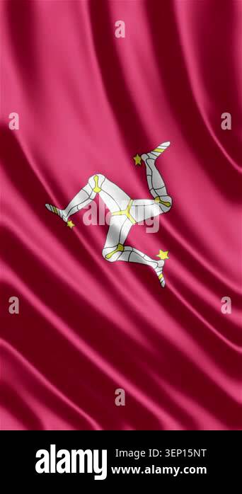 High-quality animation of the flag of the Isle of Man waving in the ...