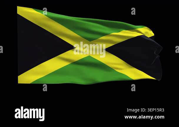 Dynamic Jamaica flag animation waving in the wind, ideal for travel ...