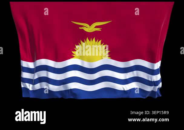 Realistic animation of the Kiribati flag waving in the wind, ideal for ...