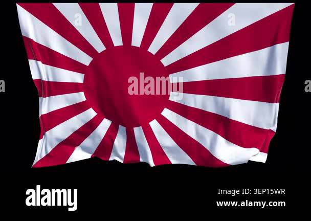 Dynamic Japan naval flag animation waving in the wind, ideal for ...