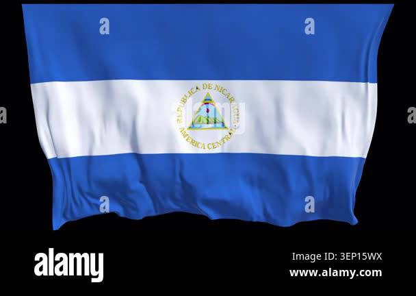 Professional animation of the Nicaragua flag waving in the wind, ideal ...