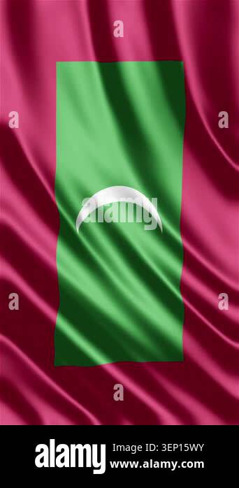 Realistic animation of the Maldives flag waving in the wind, ideal for ...