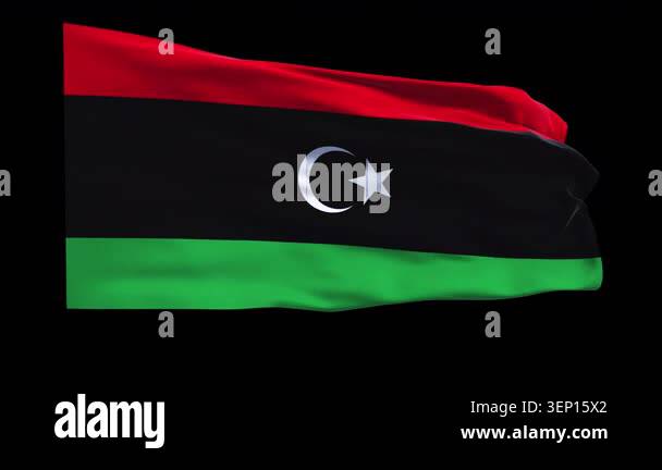 Realistic animation of the Libya flag waving in the wind, ideal for ...