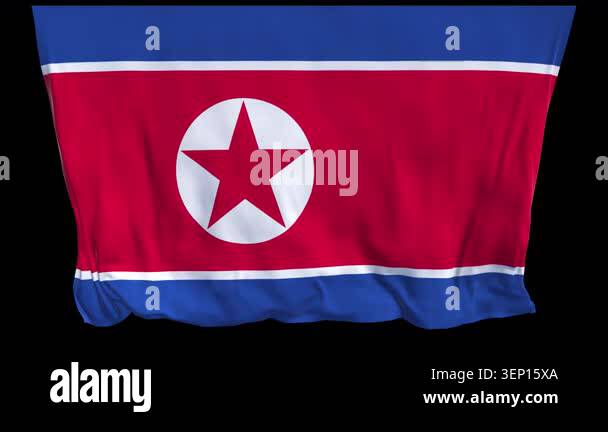 Realistic animation of the North Korea flag waving in the wind, ideal ...
