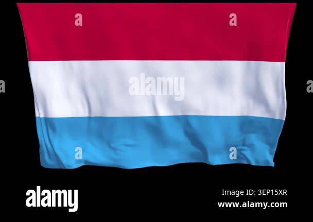Realistic animation of the Luxembourg flag waving in the wind, ideal ...