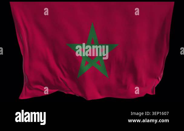 Realistic animation of the Morocco flag waving in the wind, ideal for ...