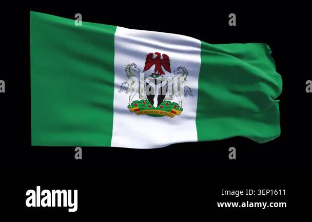 Professional animation of the Nigeria state flag waving in the wind ...