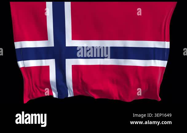 Professional animation of the Norway flag waving in the wind, ideal for ...