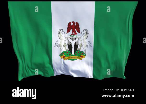 Professional animation of the Nigeria state flag waving in the wind ...
