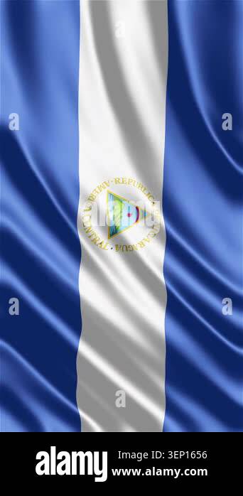 Professional animation of the Nicaragua flag waving in the wind, ideal ...