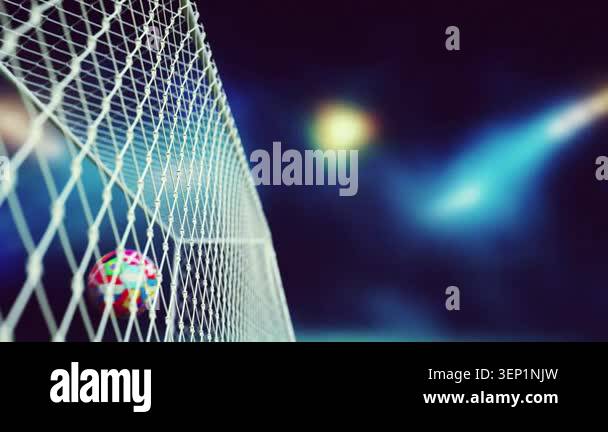 Soccer ball flying to goal Stock Video Footage - Alamy