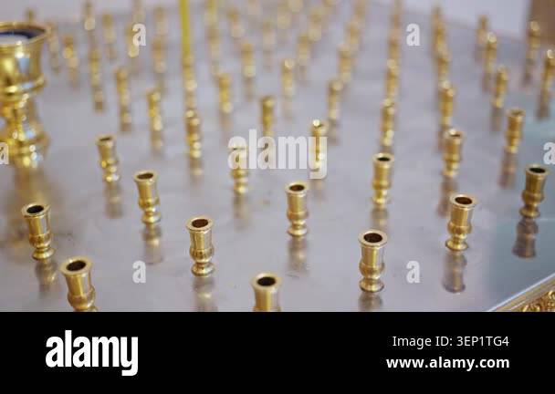 03 October 2025 Germany Munich. Brass Terminals Aligned On Metal Plate ...