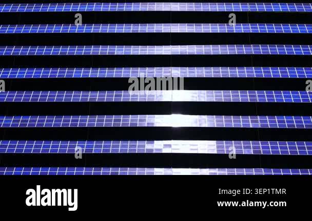 Symmetric overhead perspective of alternative energy array with central ...