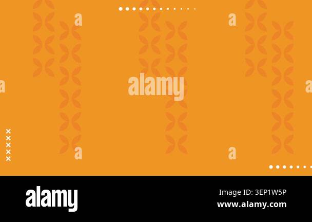 Abstract Yellow Background with Geometric Floral Pattern Shapes Looping ...