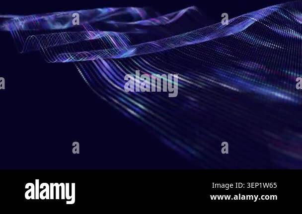 Abstract array dots in lines on surface from dots in dynamic wave ...