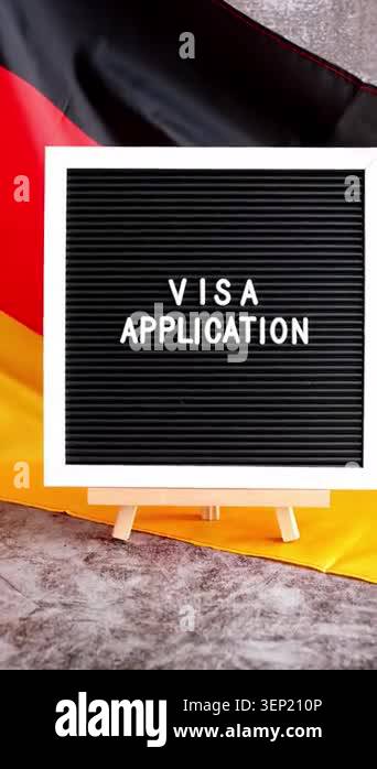 Letter board text VISA APPLICATION National symbol of Germany. German ...