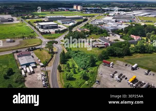 Poznan, Wielkopolskie, Poland - June 4, 2026: Aerial view logistics ...