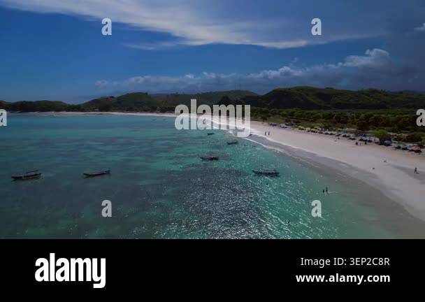 Tropical beach in lombok with crystal clear turquoise water, many ...