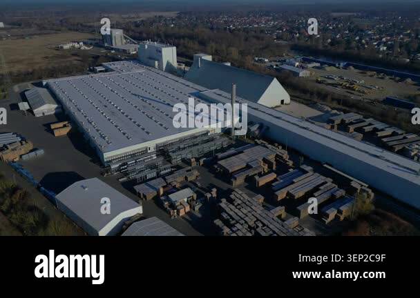 Large industrial complex manufacturing gypsum board, with extensive ...