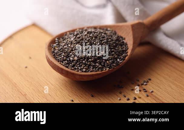 chia seeds on a light background. Useful supplements, super food ...