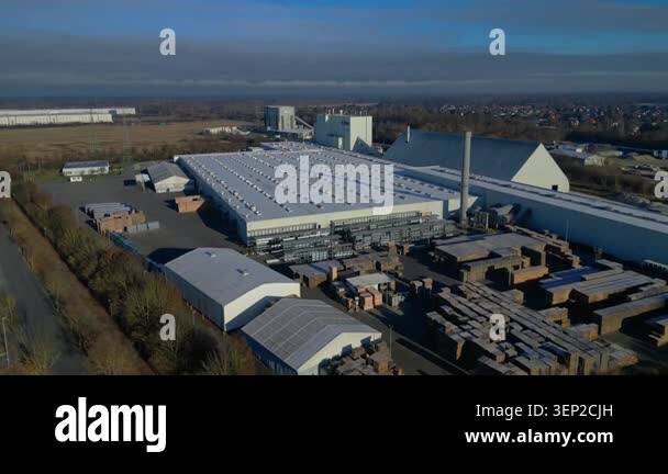 Large industrial complex manufacturing gypsum board, with extensive ...