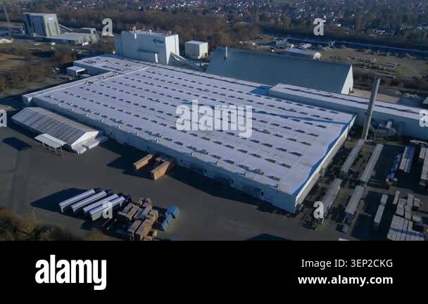 Large industrial complex manufacturing gypsum board, with extensive ...