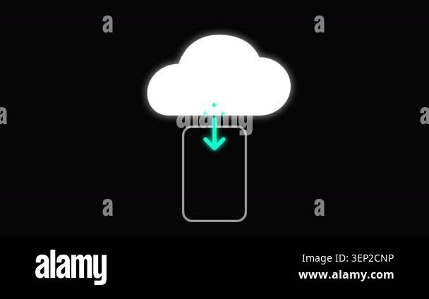 Cloud Downloading Animation | Smartphone Data Sync Icon Graphic On ...