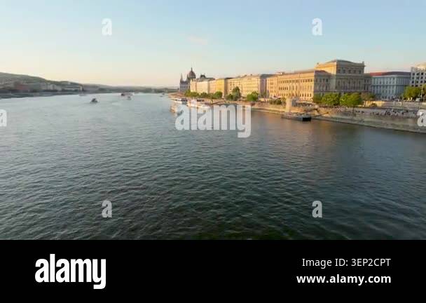Budapest, Hungary May 2, 2026: Golden evening panorama across the ...
