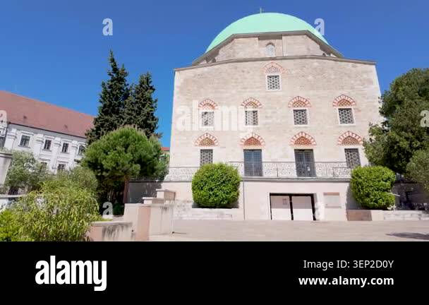 Pcs, Hungary May 3, 2026: Front view of the Mosque of Pasha Qasim, a ...