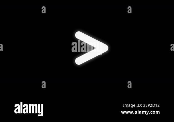 Glowing White Arrow Indicator Neon Pointer Animation on Black ...