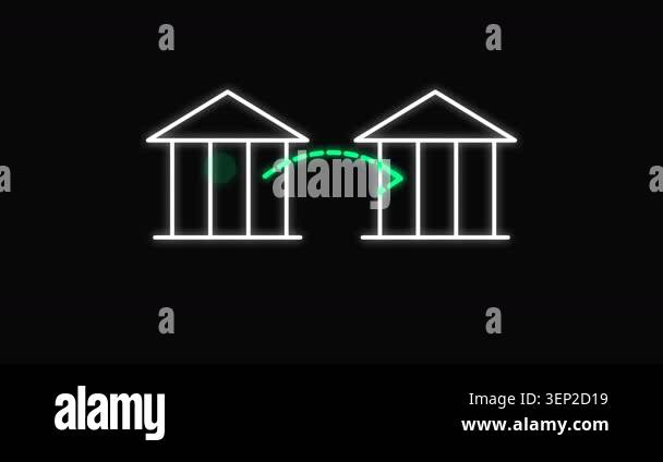 Bank Transfer Animation | Wire Transaction Icon Graphic On Black ...