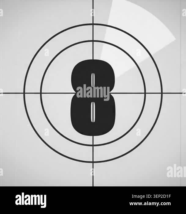 Classic Movie Countdown 8 Graphic | Vintage Film Leader Timer Overlay ...